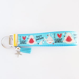 Shark Key Fob - Shark Wristlet - Shark Keychain - Sea Life Key Fob ...