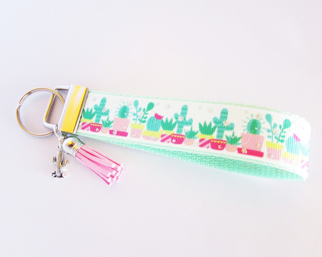 Cactus Key Fob - Succulent Key Fob - Cactus Keychain - Cacti Key Fob ...