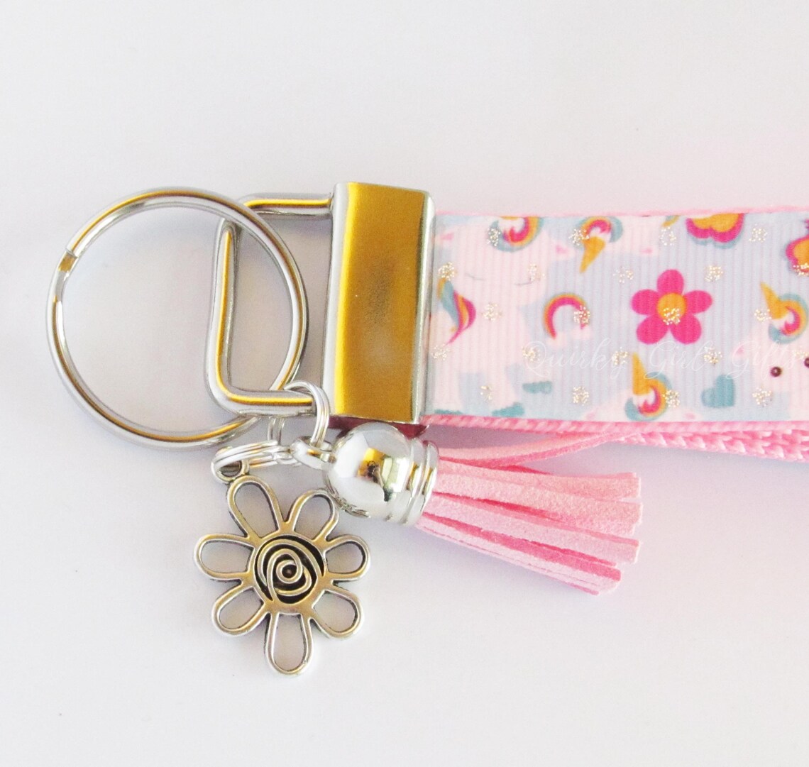 Unicorn Keychain Unicorn Key Fob Unicorn Rainbow and | Etsy