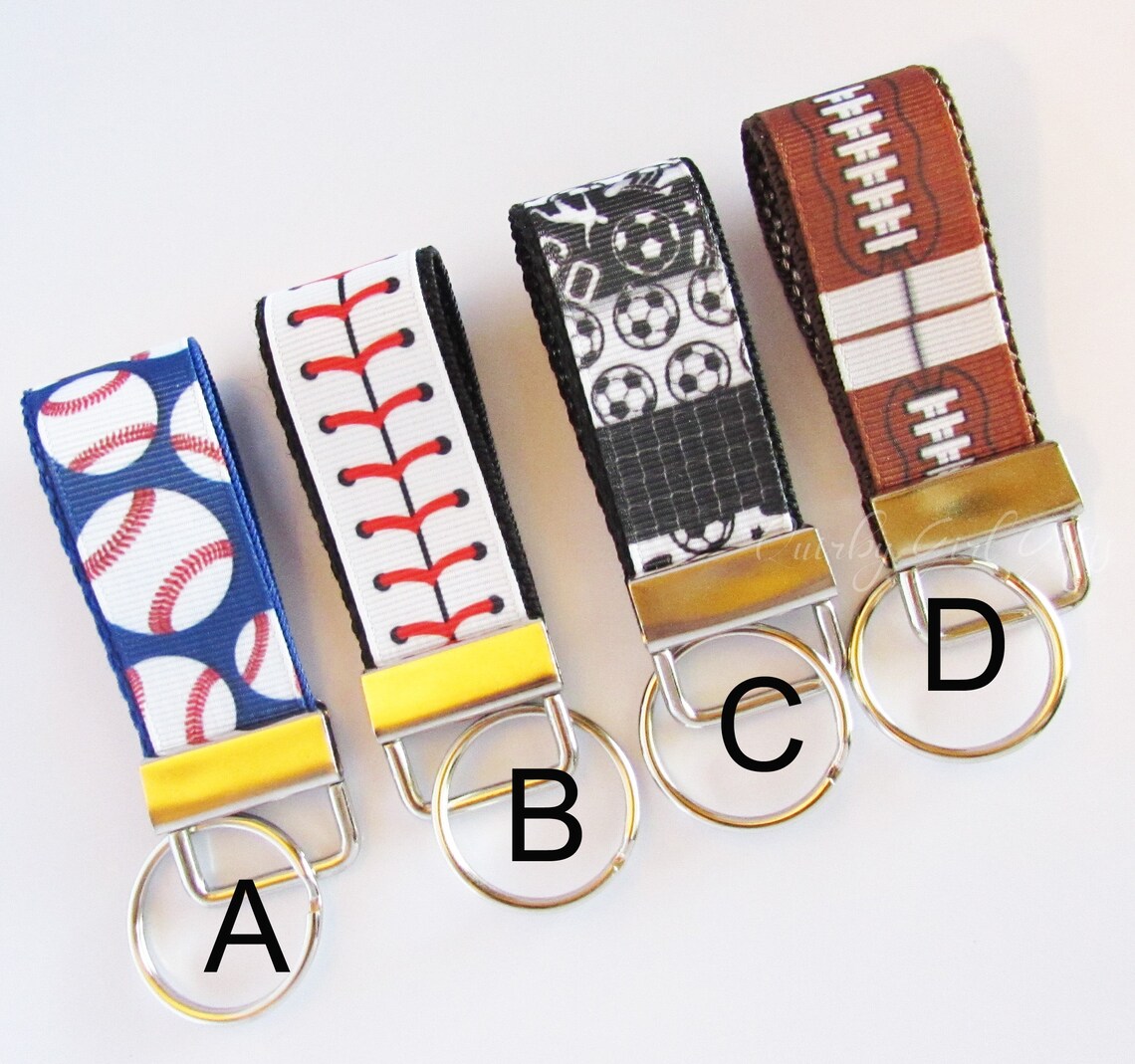 Sports Key Fob Baseball Key Fob Soccer Key Fob Football | Etsy