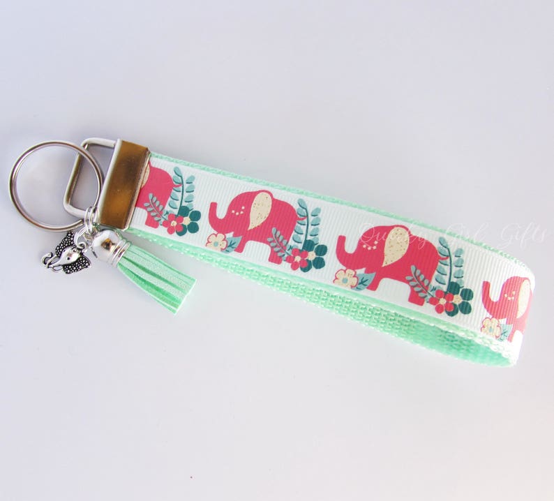 Elephant Key Fob Pink Elephant Keychain Elephant and | Etsy