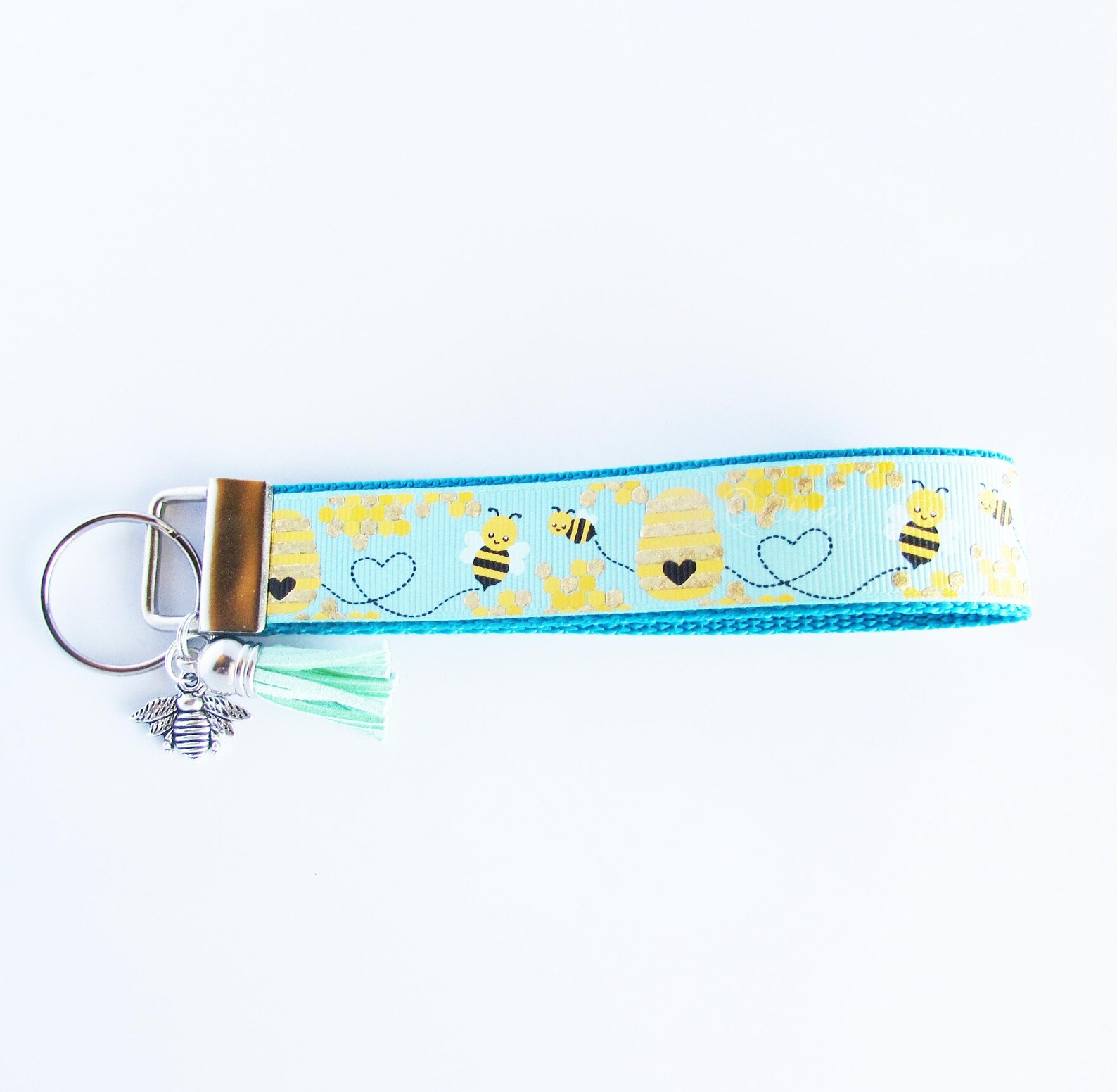 Bumblebee Key Fob - Bumblebee Keychain - Beehive Key Fob - Honeycomb ...