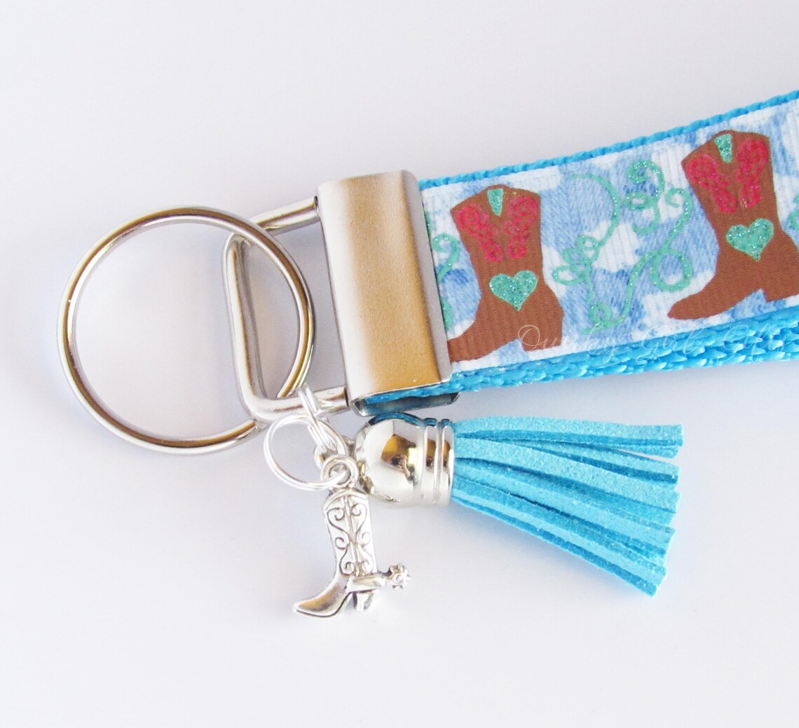 Cowboy Boot Key Fob Boot Keychain Boot Wristlet Cowgirl | Etsy