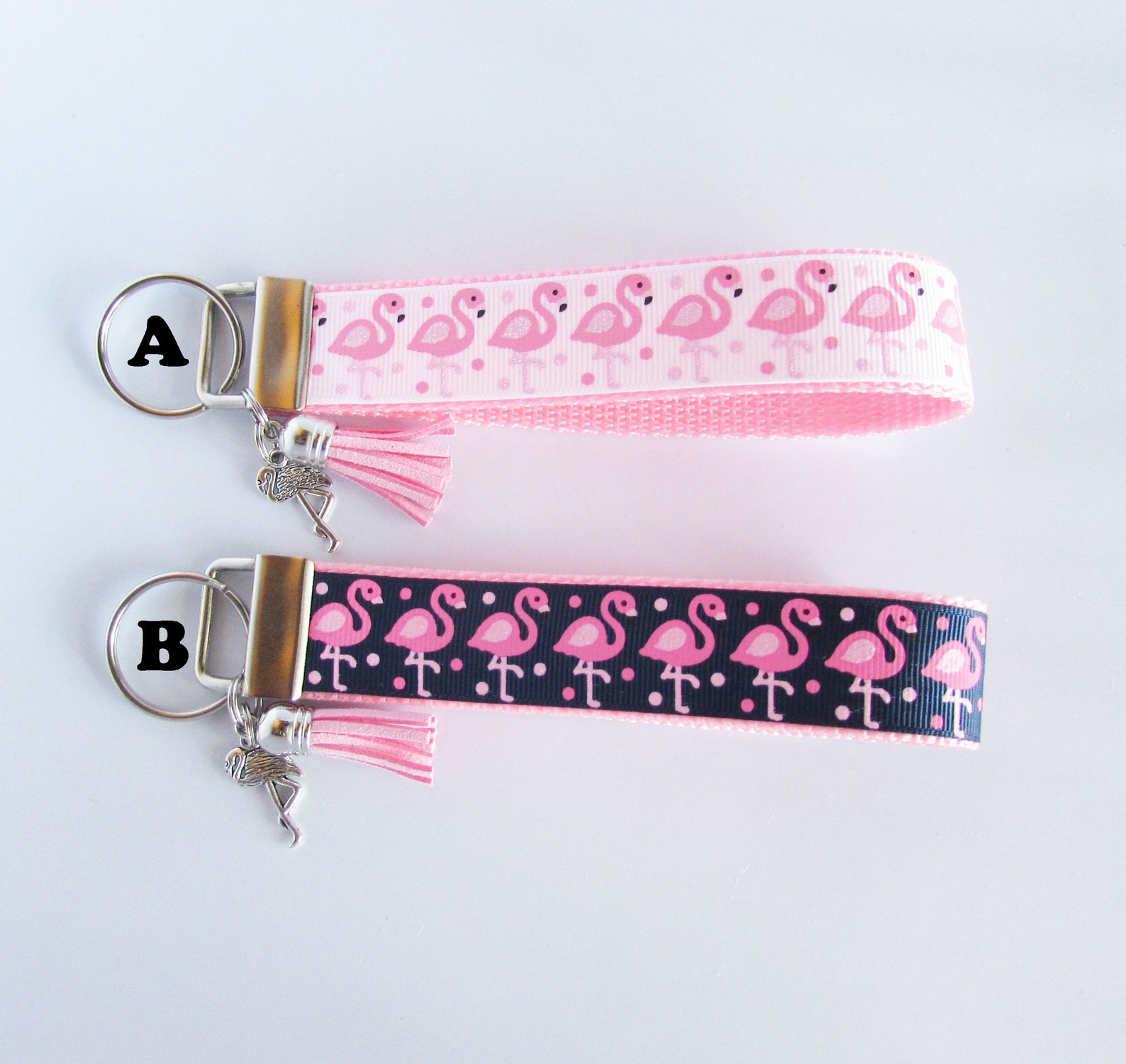 Flamingo Key Fob Flamingo Keychain Pink Flamingo Wristlet - Etsy