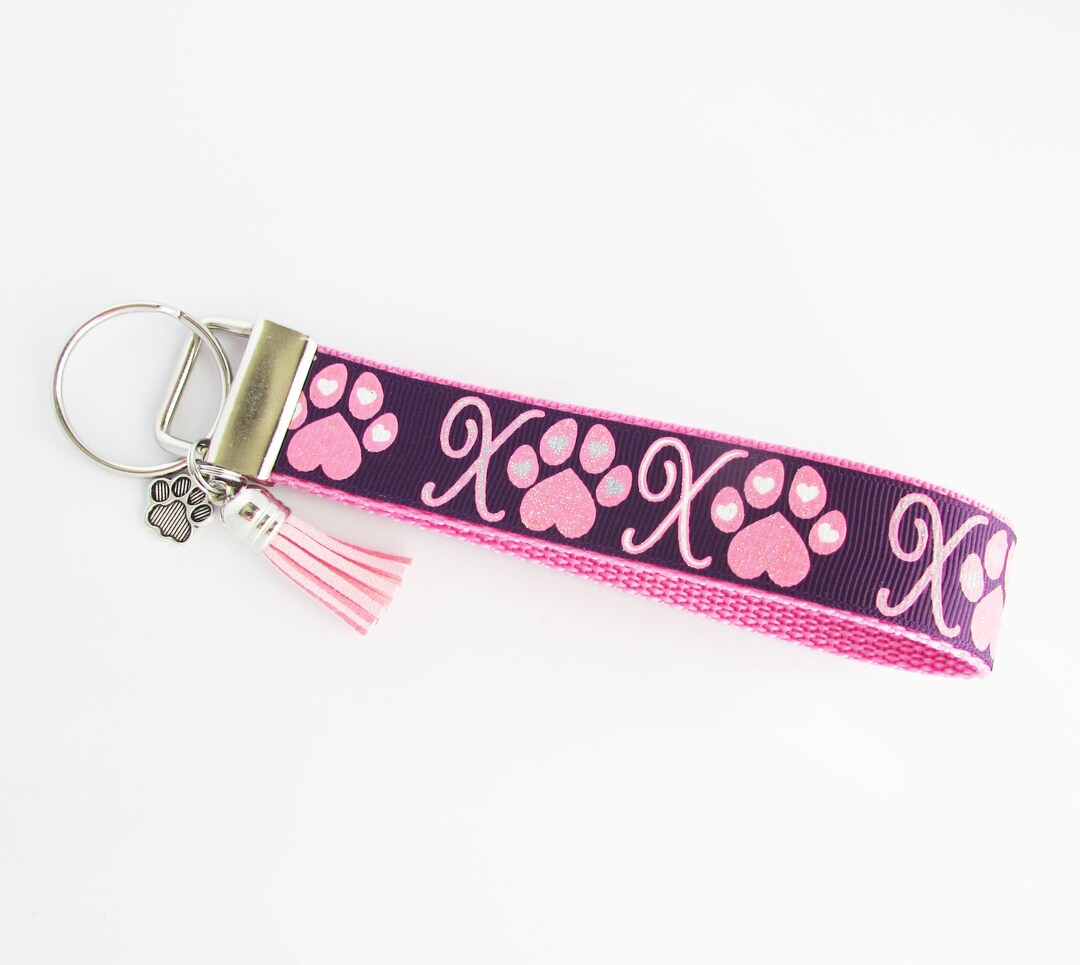 Hugs and Kisses Pet Key Fob - Paw Print Wristlet - Hugs and Kisses ...