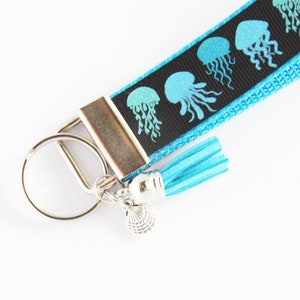 Glittered Jellyfish Key Fob - Jellyfish Wristlet Under 10 - Jellyfish ...
