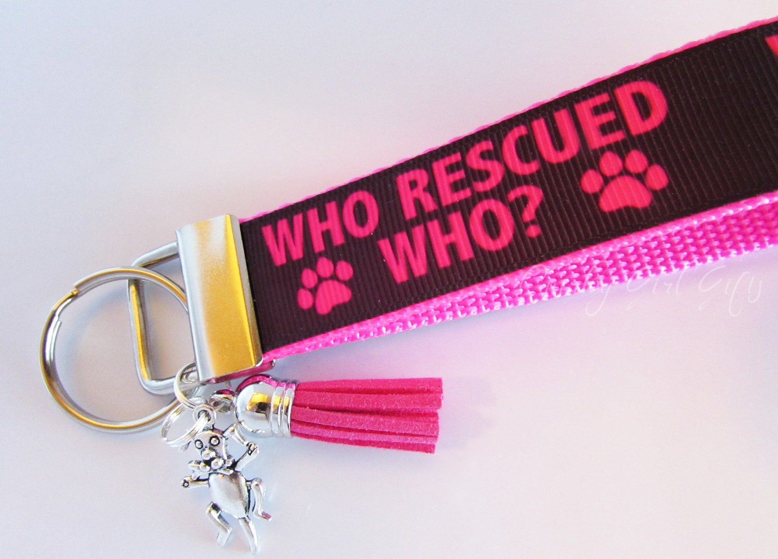 Dog Rescue Key Fob Dog Key Fob Paw Print Keychain Who - Etsy
