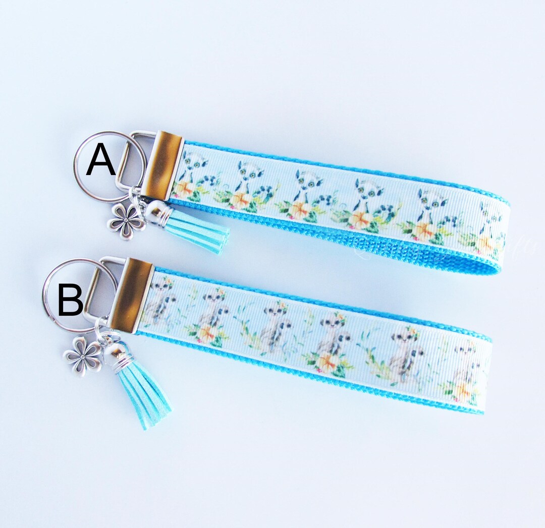 Lemur Key Fob - Meerkat Key Fob - Animal Wristlet - Exotic Animal Key ...