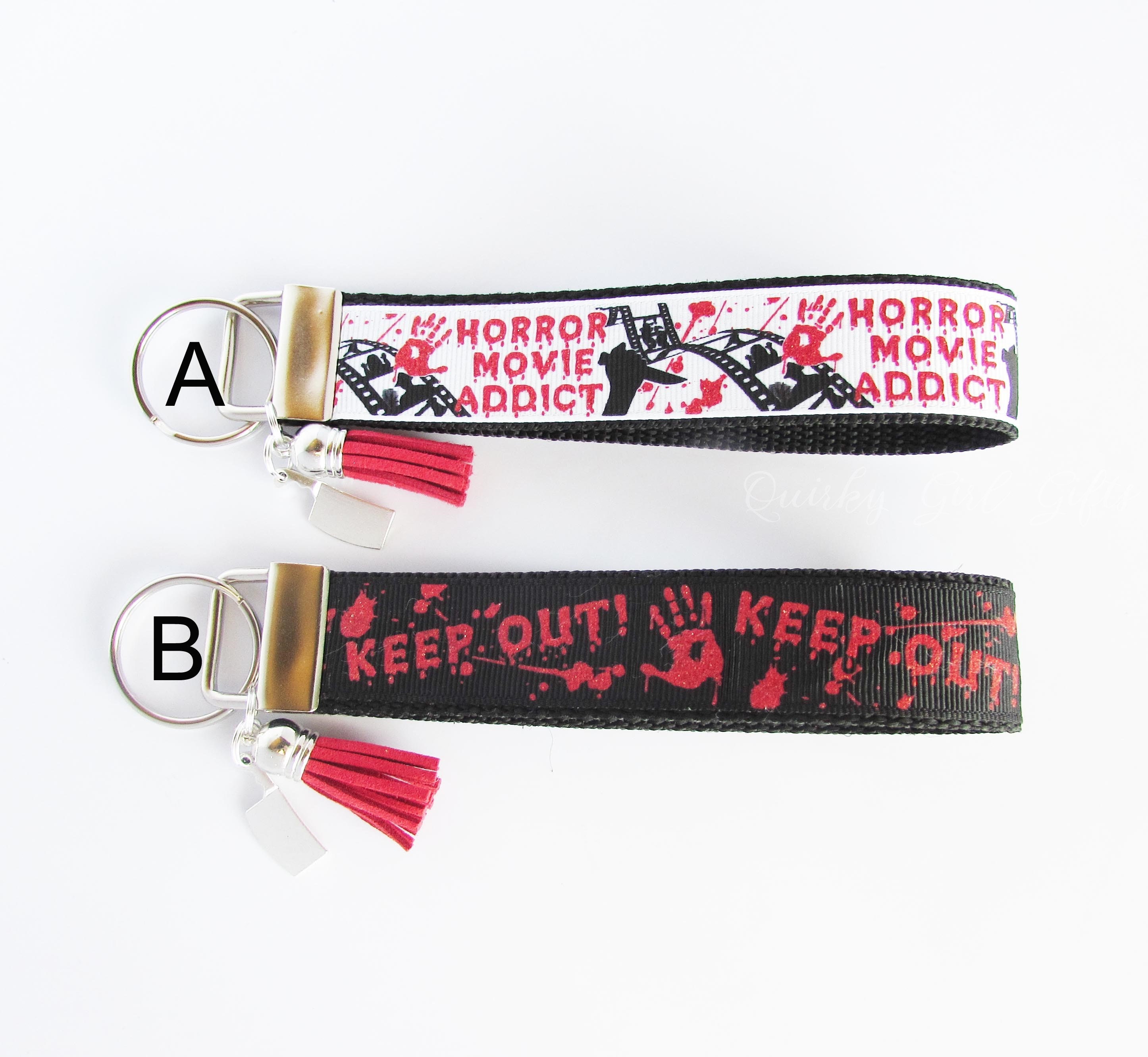 Horror Movie Addict Key Fob Horror Keychain Keep Out Key | Etsy