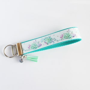 Succulent Key Fob - Succulent Keychain - Succulent Wristlet - Plant Key ...