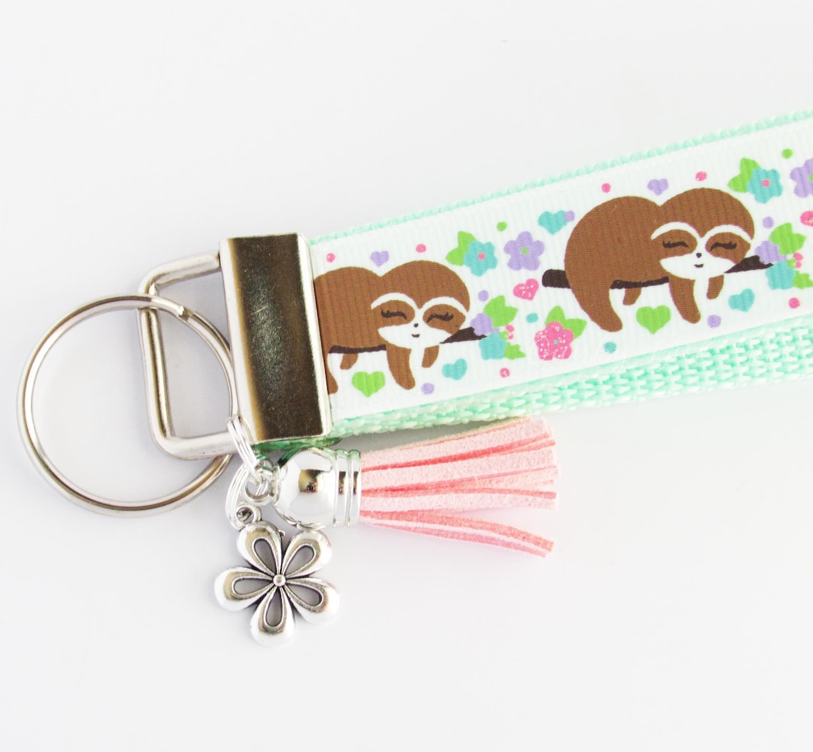 Sloth Key Fob Sloth Keychain Sloth Wristlet Two-toed - Etsy