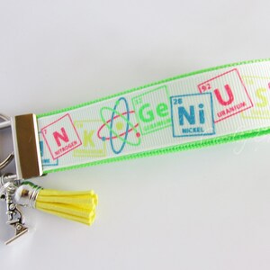 Nerdy Science Think Genius Key Fob - Geek Keychain - Periodic Table Key ...