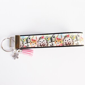 Woodland Animals Key Fob - Hedgehog Key Fob - Wolf Fox and Hedgehog Key ...