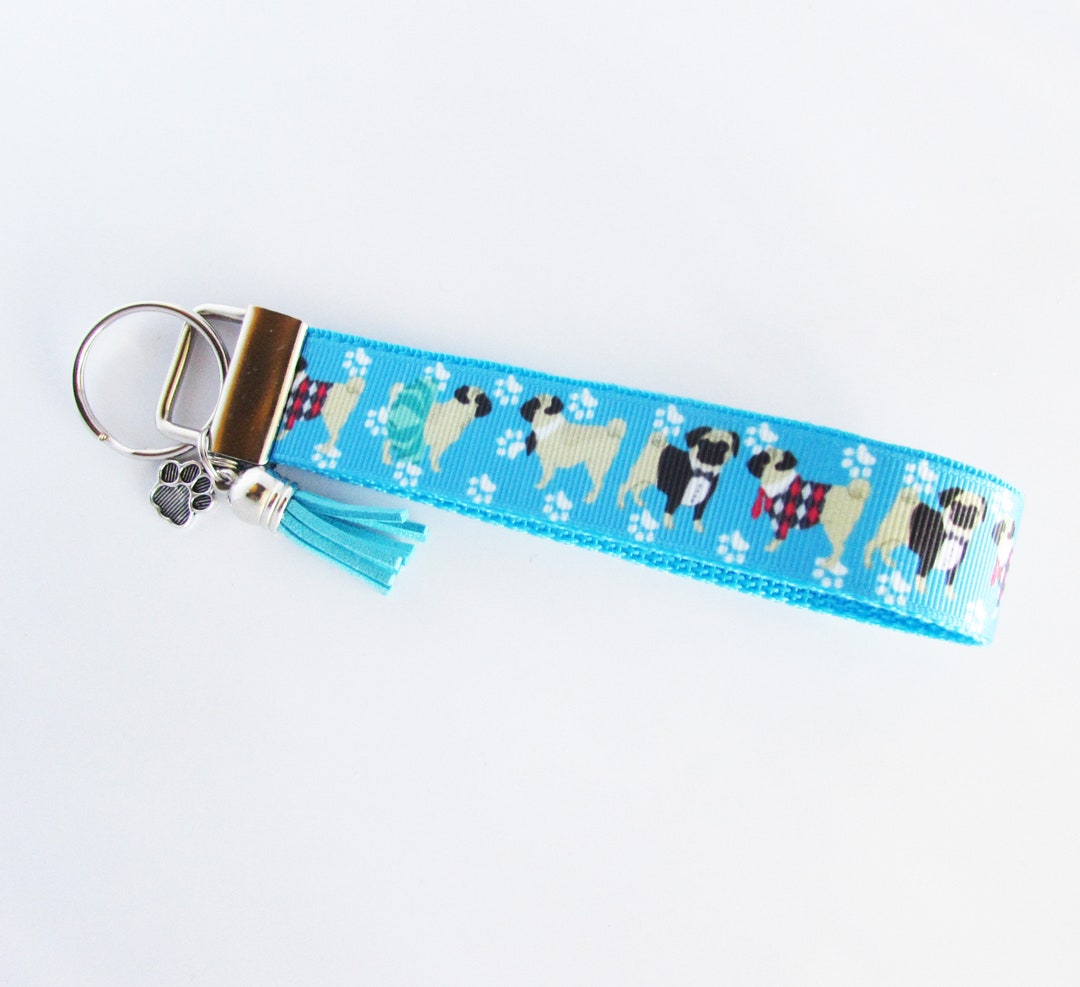Pug Key Fob - Pug Keychain - Dog Key Fob - Puppy Keychain - Pug Lover ...