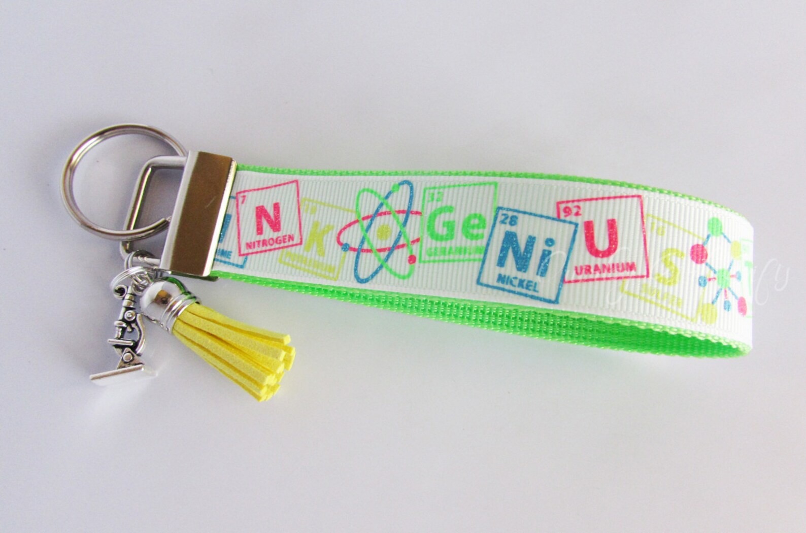 Nerdy Science Think Genius Key Fob Geek Keychain Periodic | Etsy