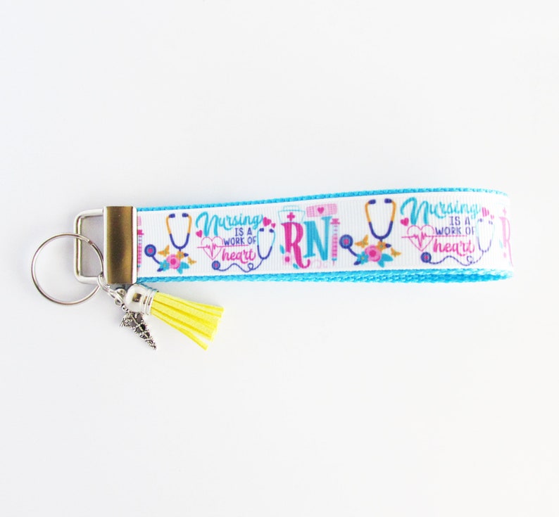 Nursing Key Fob - RN Key Fob - Nurse Keychain - Stethoscope Nursing Hat ...