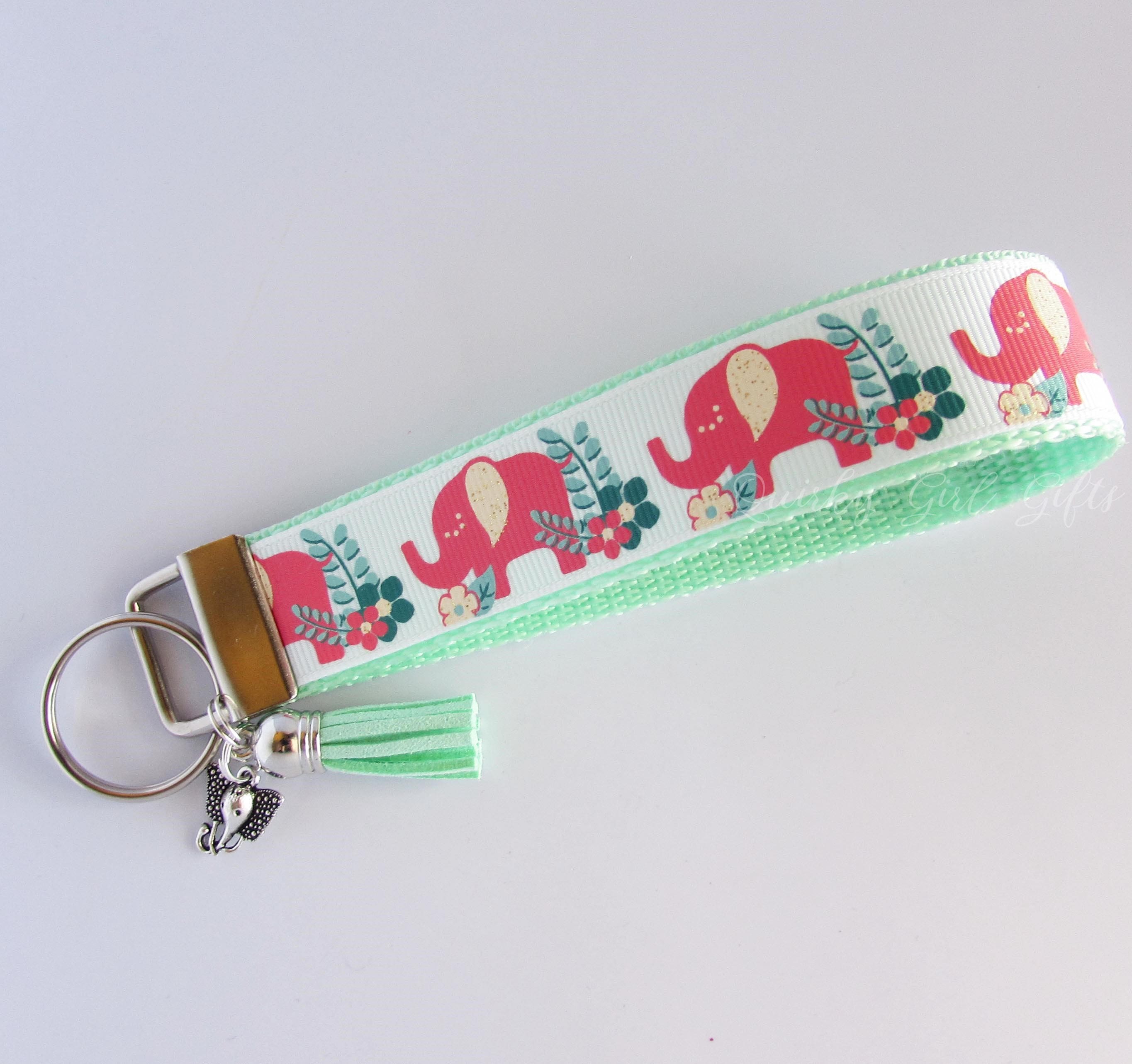 Elephant Key Fob Pink Elephant Keychain Elephant And | Etsy