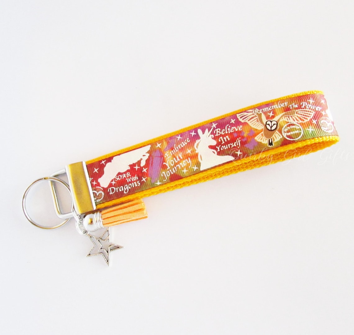 Motivational Key Fob - Dragon Key Fob - Unicorn Key Fob - Owl Key Fob ...
