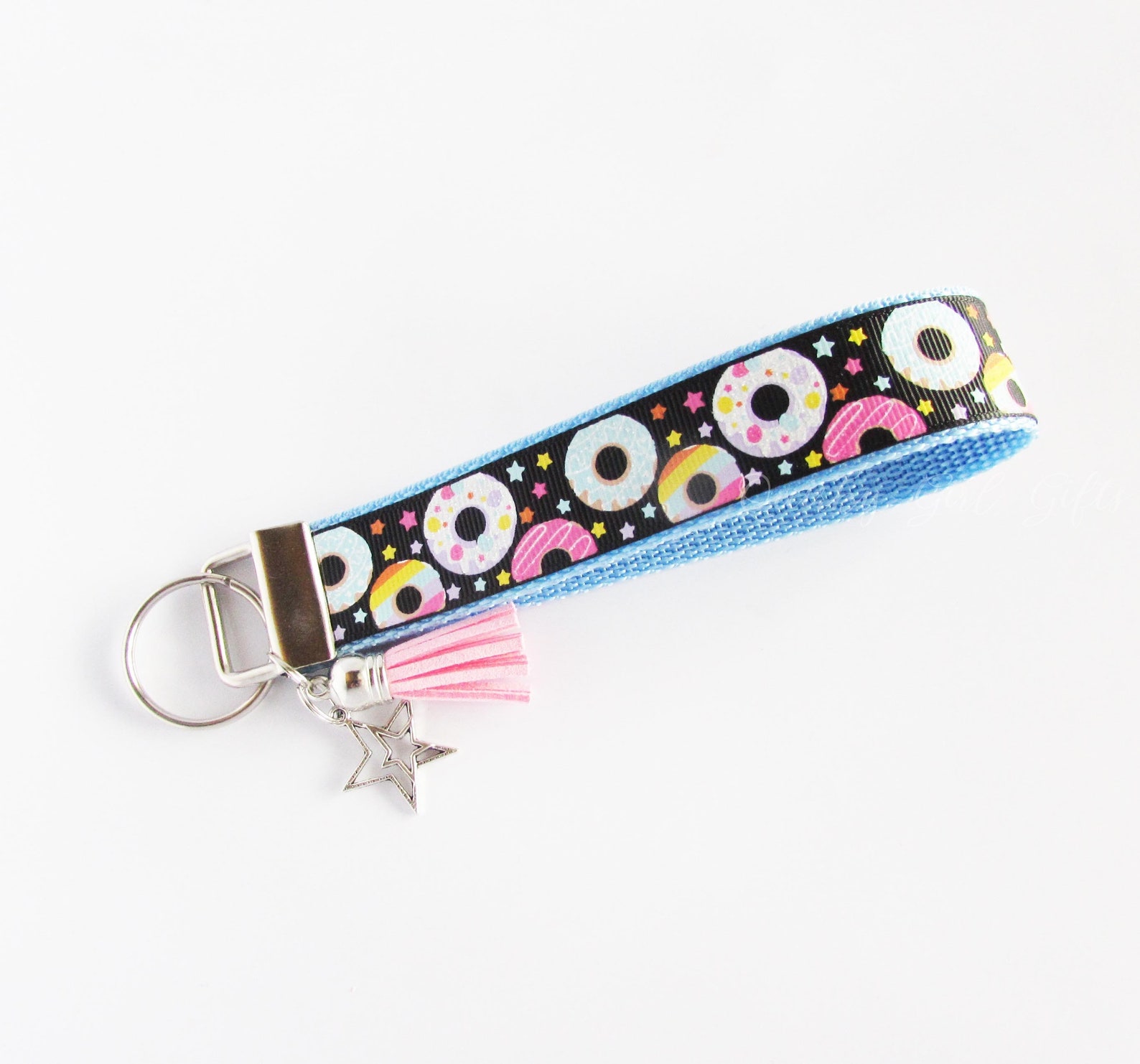 Glittered Donut Key Fob Doughnut Key Fob Wristlet Doughnut - Etsy
