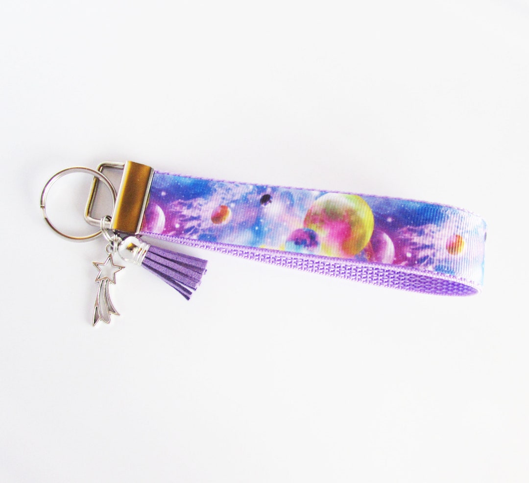 Planet Space Galactic Key Fob - Planet Keychain - Galactic Wristlet ...