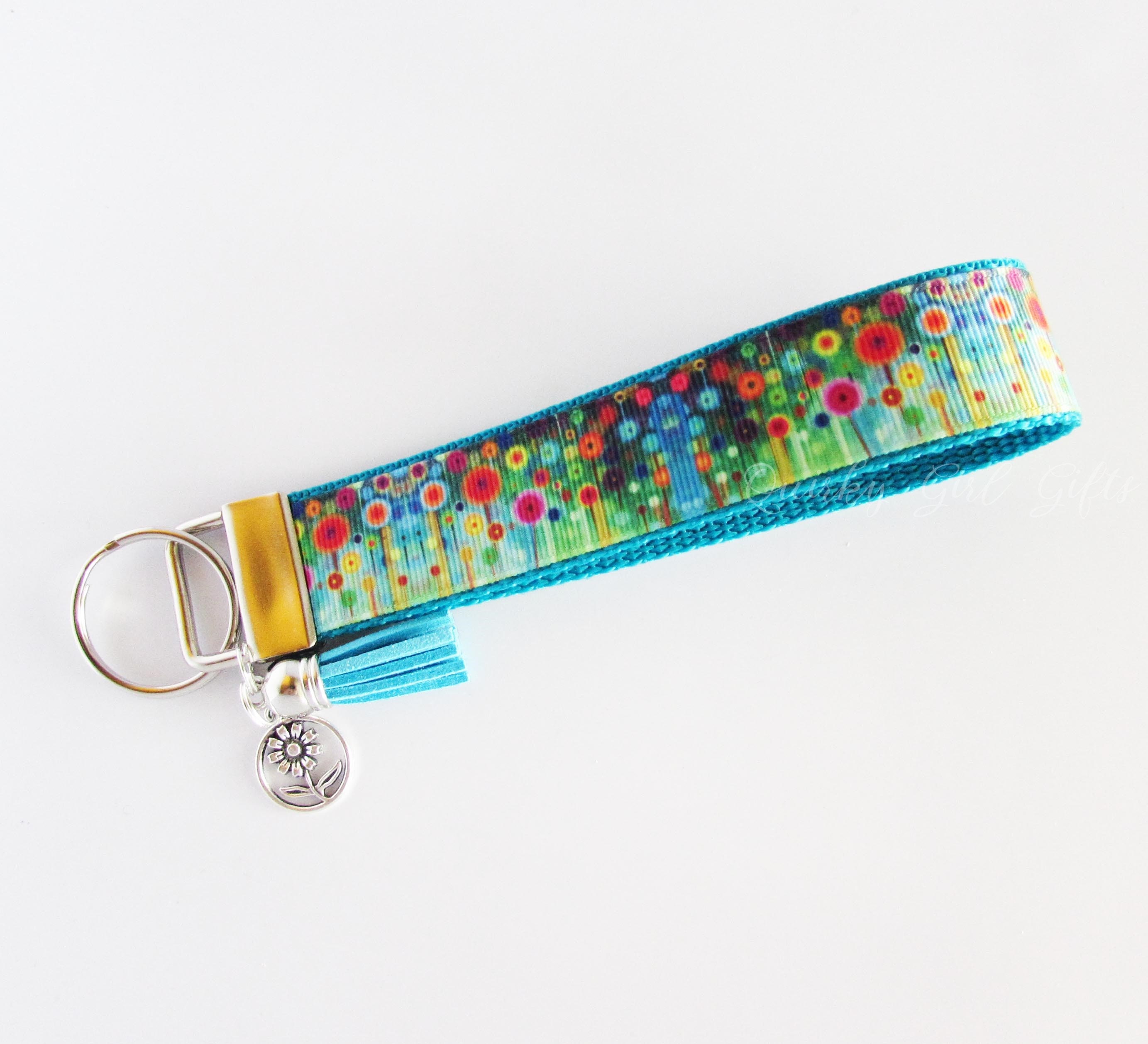 Field of Flowers Key Fob - Floral Key Fob - Floral Keychain - Flower ...