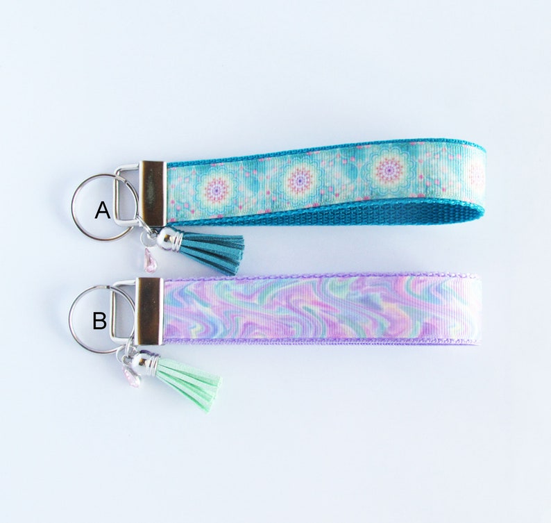Choose Mandala Key Fob or Pastel Swirl Key Fob Bohemian - Etsy