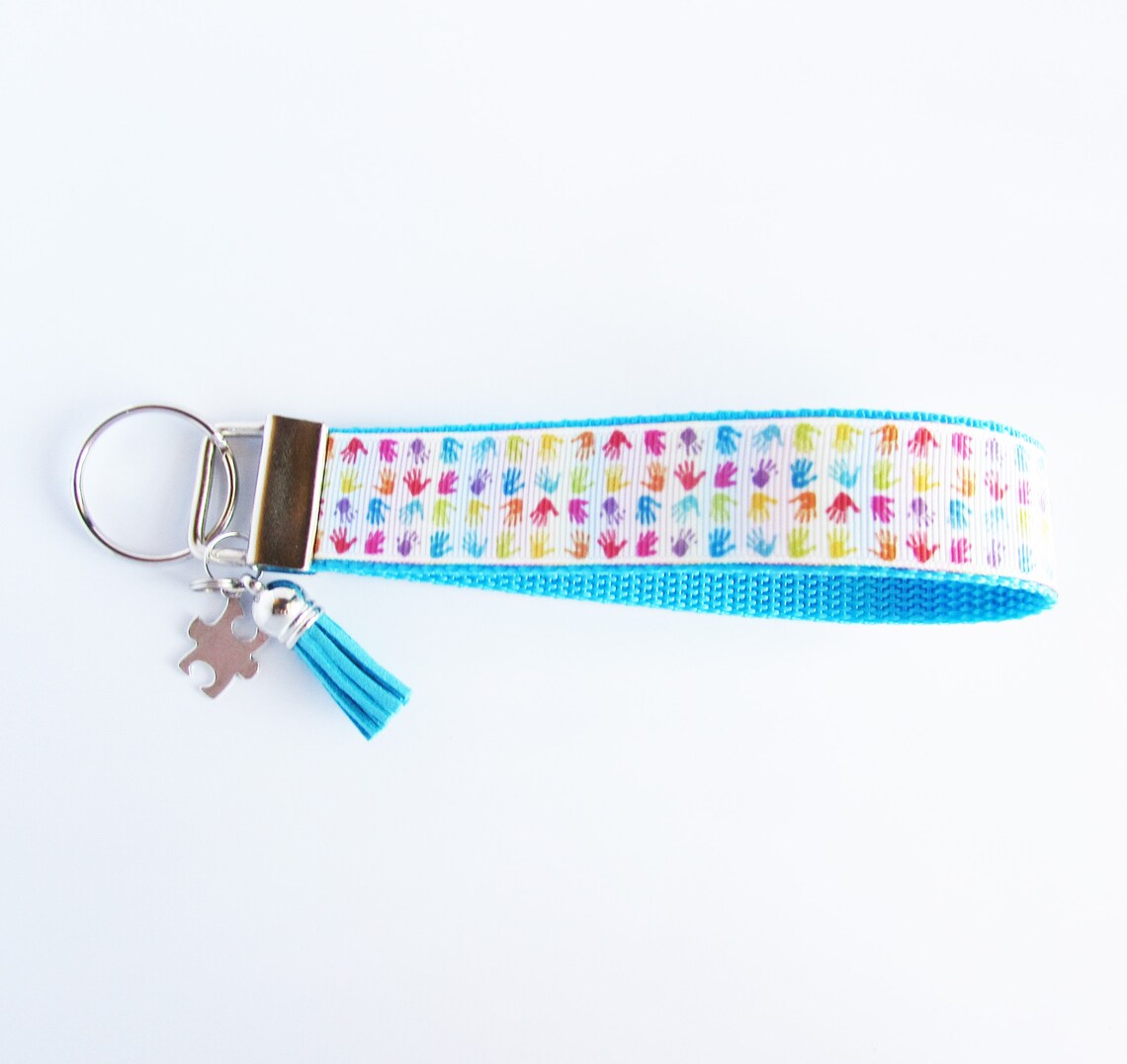 Autism Hands Key Fob - Hand Autism Keychain - Autism Wristlet - Autism ...