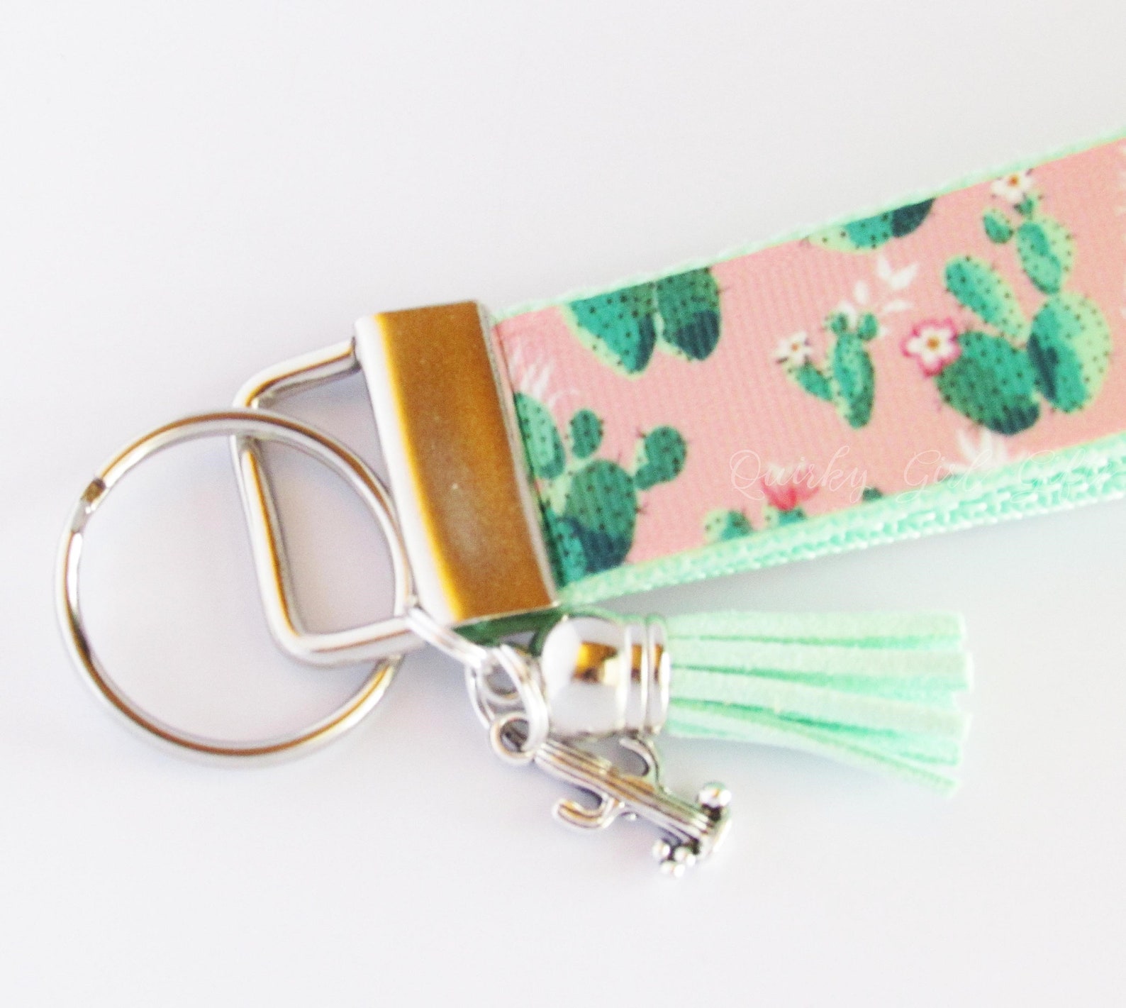 Cactus Key Fob Succulent Key Fob Cactus Keychain Cactus Wristlet ...