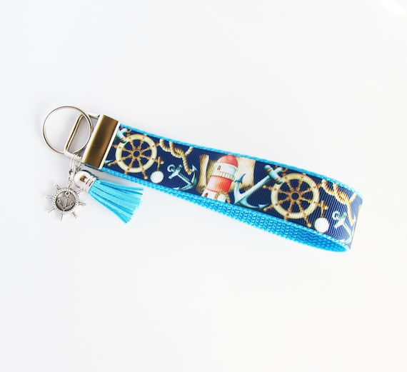 Lighthouse Key Fob Nautical Key Fob Anchor Keychain | Etsy