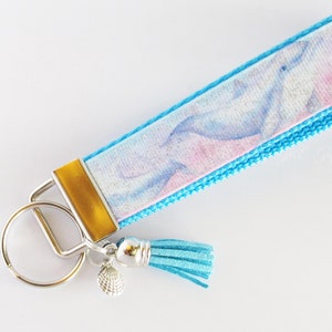 Glittered Dolphin Key Fob - Dolphin Keychain - Dolphin Wristlet ...