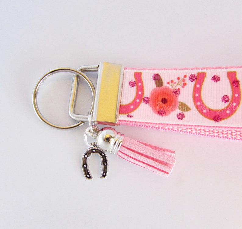 Horseshoe Key Fob - Horse Key Fob - Floral Key Fob - Lucky Horseshoe ...