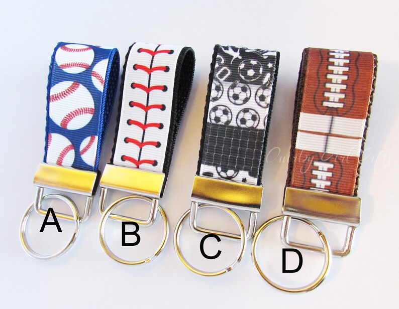 Sports Key Fob Baseball Key Fob Soccer Key Fob Football | Etsy