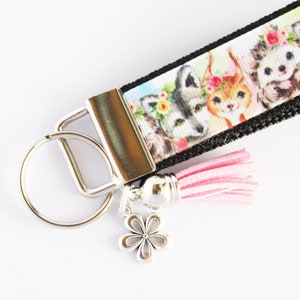 Woodland Animals Key Fob - Hedgehog Key Fob - Wolf Fox and Hedgehog Key ...