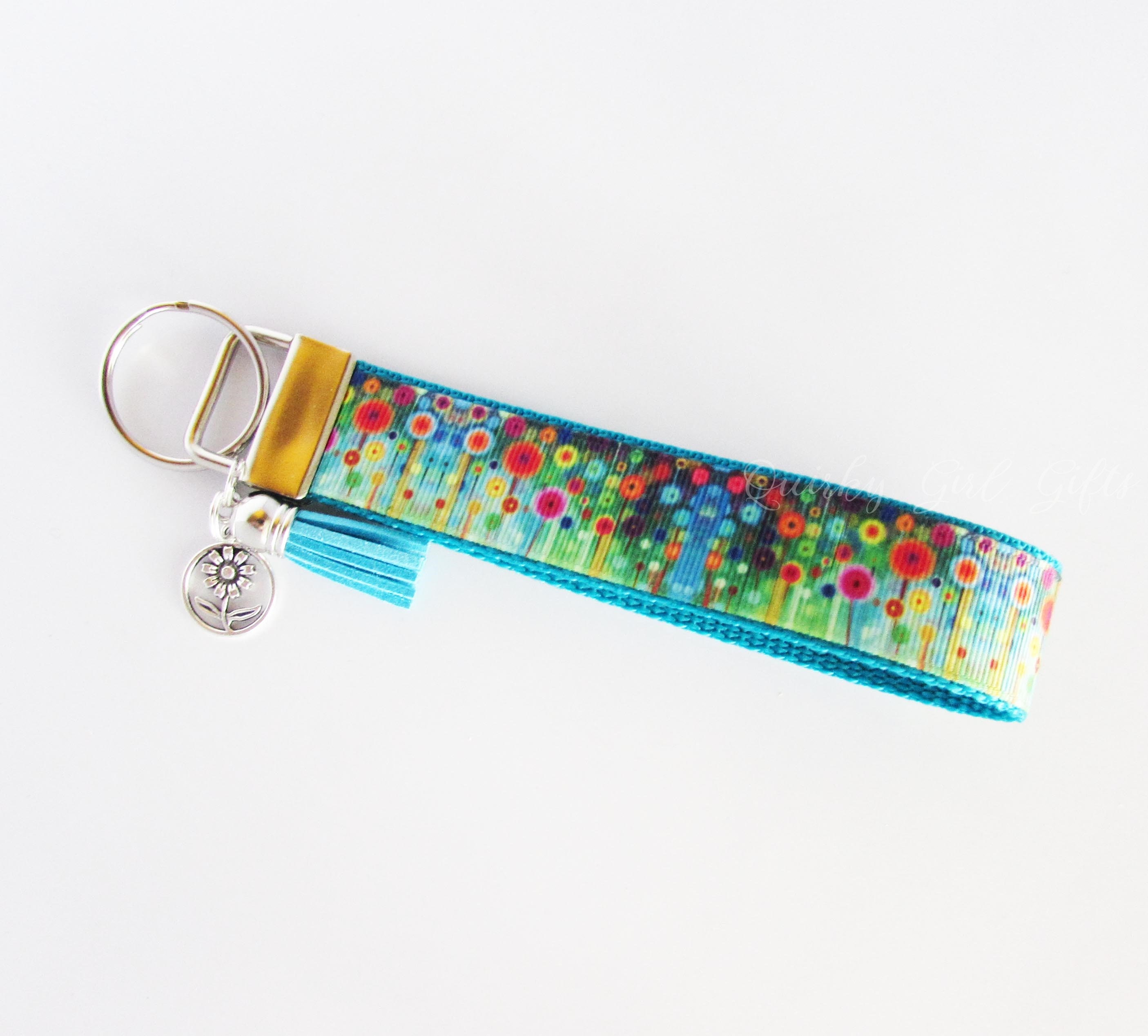 Field of Flowers Key Fob - Floral Key Fob - Floral Keychain - Flower ...