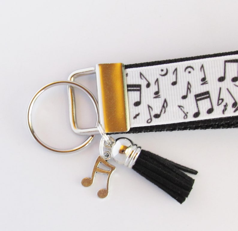 Music Key Fob Music Keychain Music Notes Wristlet - Etsy
