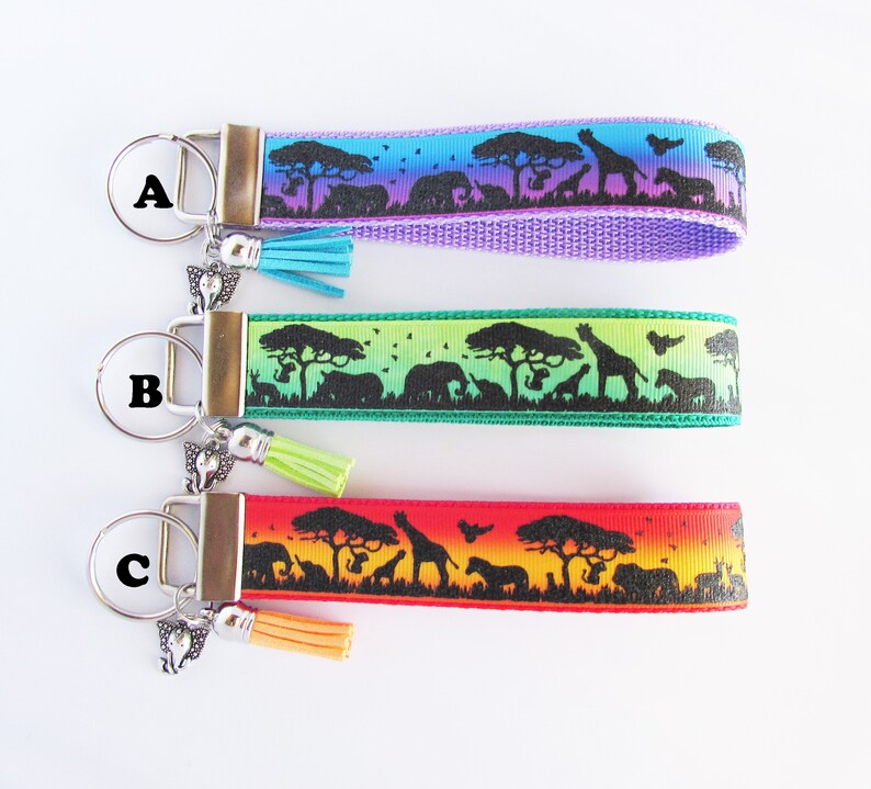 Safari Key Fob Safari Animal Keychain Safari Wristlet - Etsy