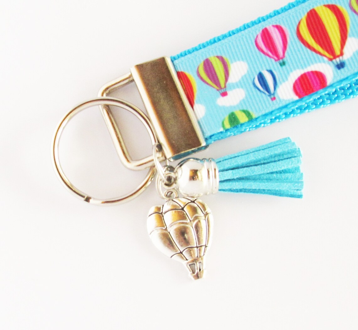 Hot Air Balloon Key Fob - Hot Air Balloon Keychain - Balloon Wristlet ...