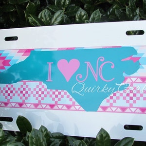 Limited Edition North Carolina I Love NC Car Tag-license Plate- Aztec ...