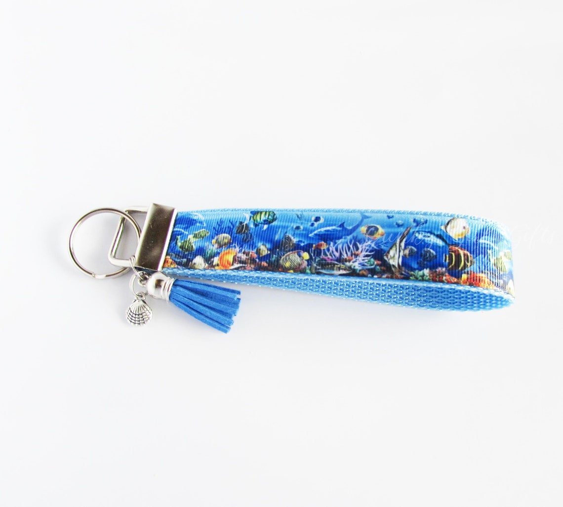 Sea Life Key Fob Wristlet Ocean Life Key Fob Fish Key Fob - Etsy