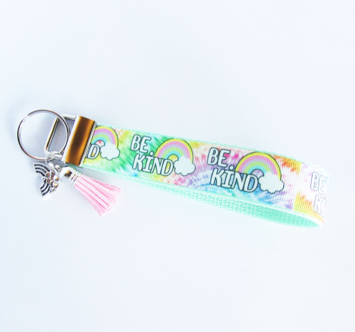 Be Kind Tie Dye Rainbow Key Fob Be Kind Keychain Tie Dye - Etsy