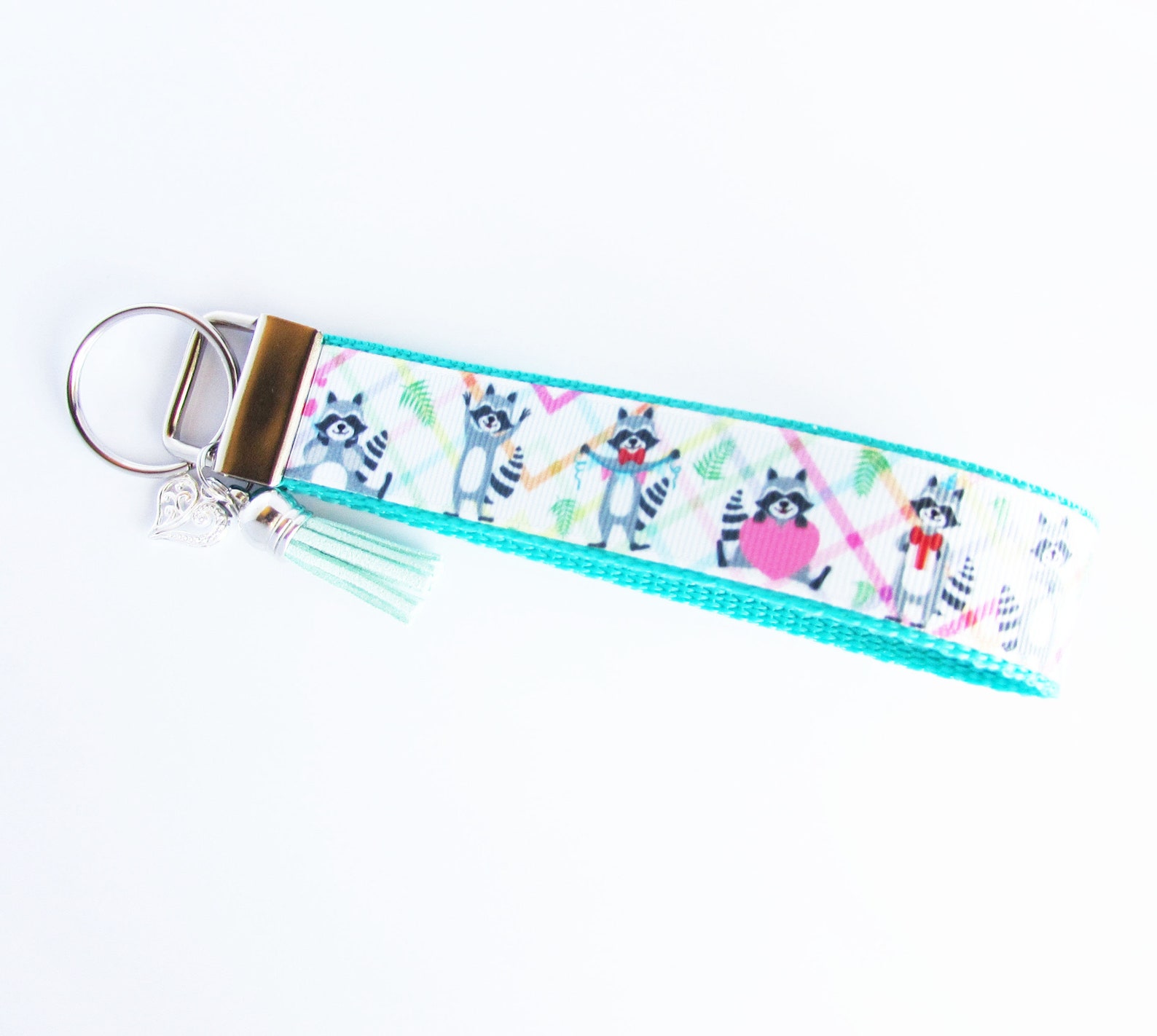 Raccoon Key Fob Wristlet Raccoon Keychain Raccoon Lover | Etsy