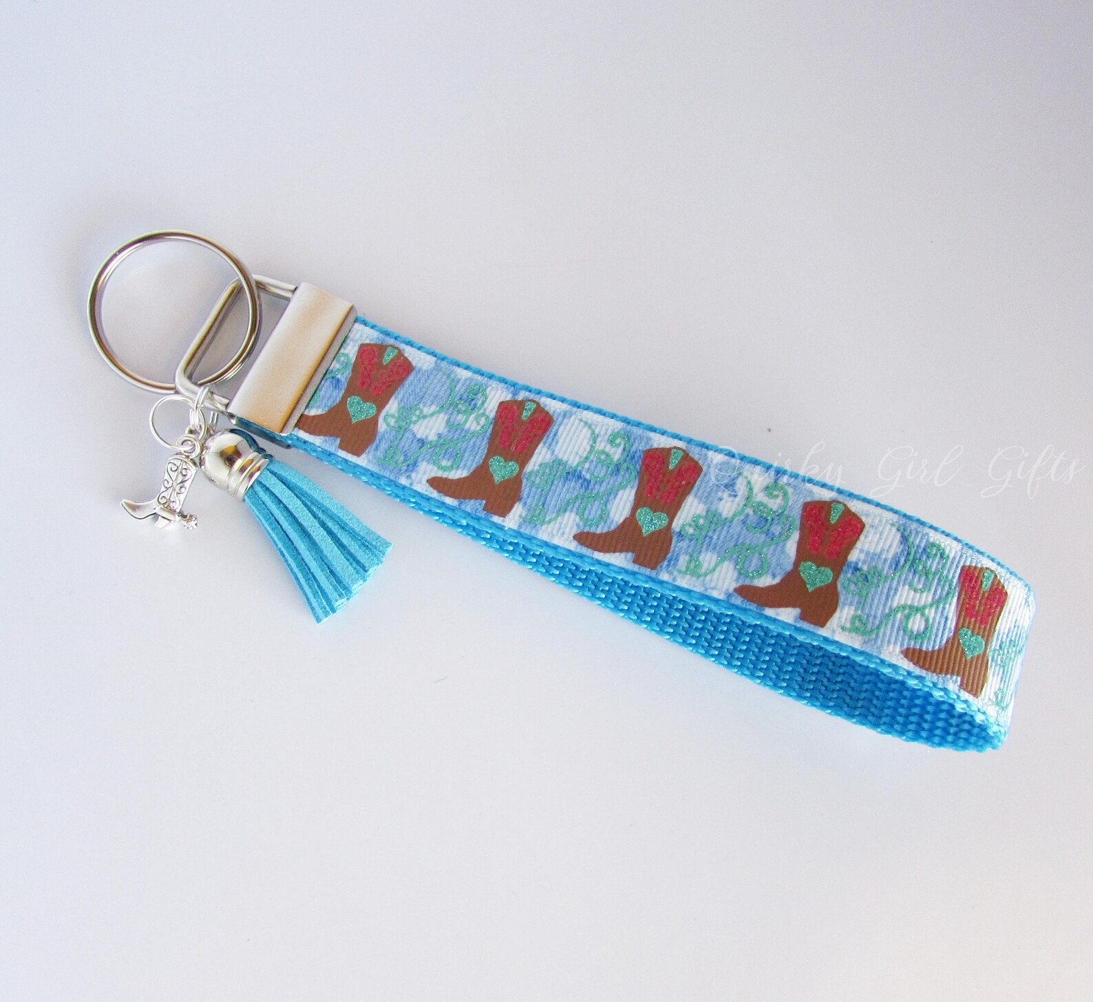 Cowboy Boot Key Fob Boot Keychain Boot Wristlet Cowgirl | Etsy