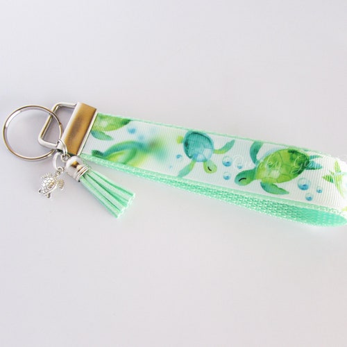 Sea Turtle Key Fob Sea Turtle Keychain Sea Turtle Wristlet | Etsy