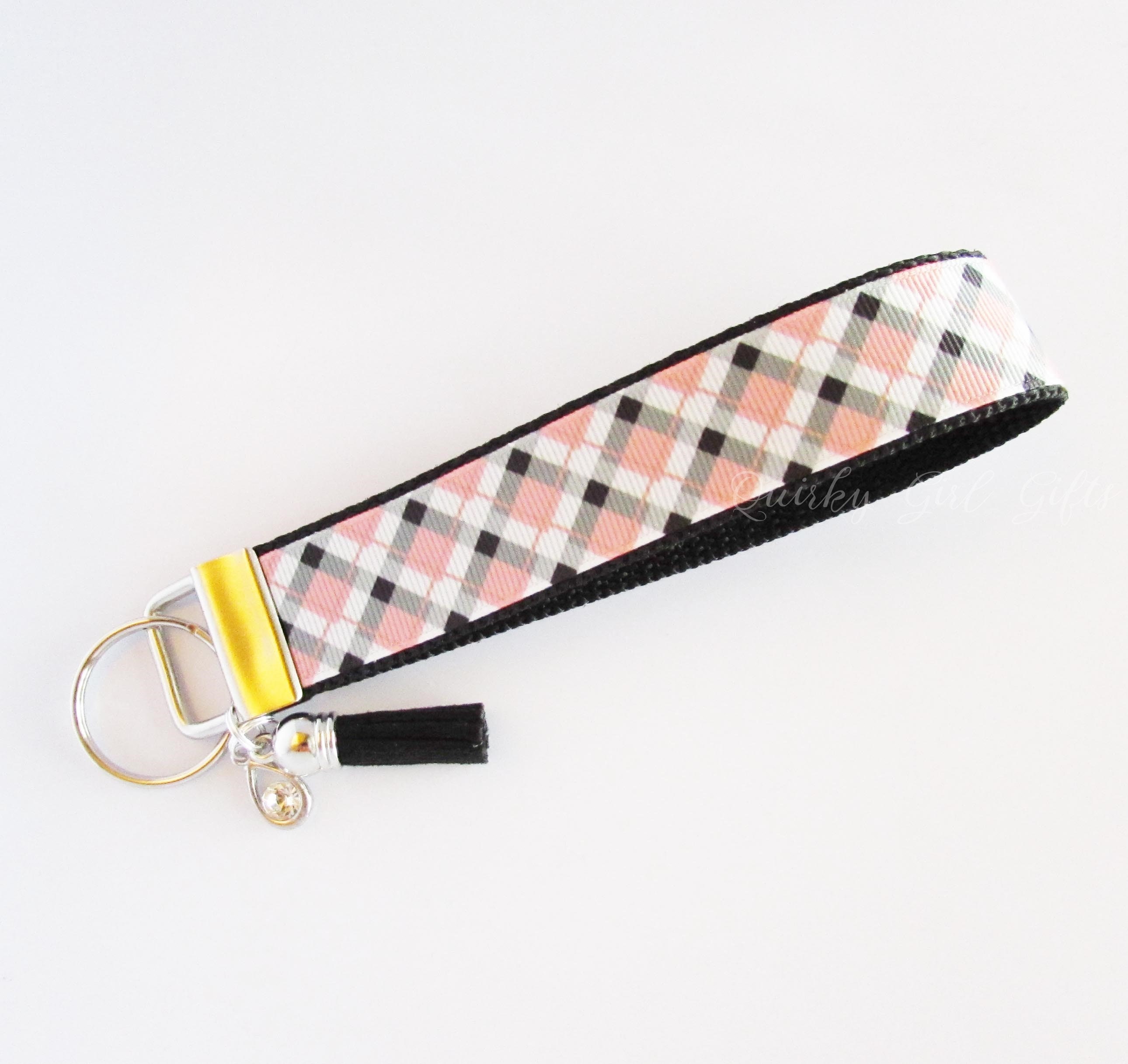 Plaid Key Fob - Plaid Keychain - Plaid Wristlet Key Fob - Trendy Key ...