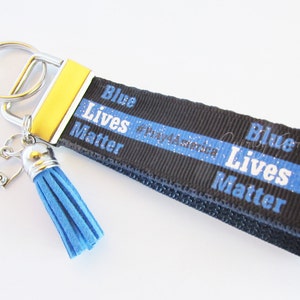 Blue Lives Matter Key Fob Police Officer Key Chain Officer Support ...