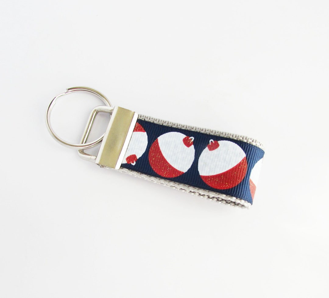 Mini Fishing Bobber Key Fob - Glitter Red & White Design - Etsy