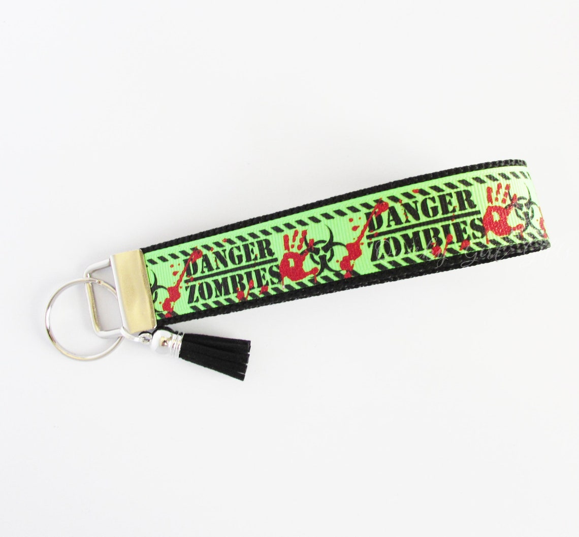 Zombie Key Fob Zombie Keychain Danger Zombie Wristlet - Etsy