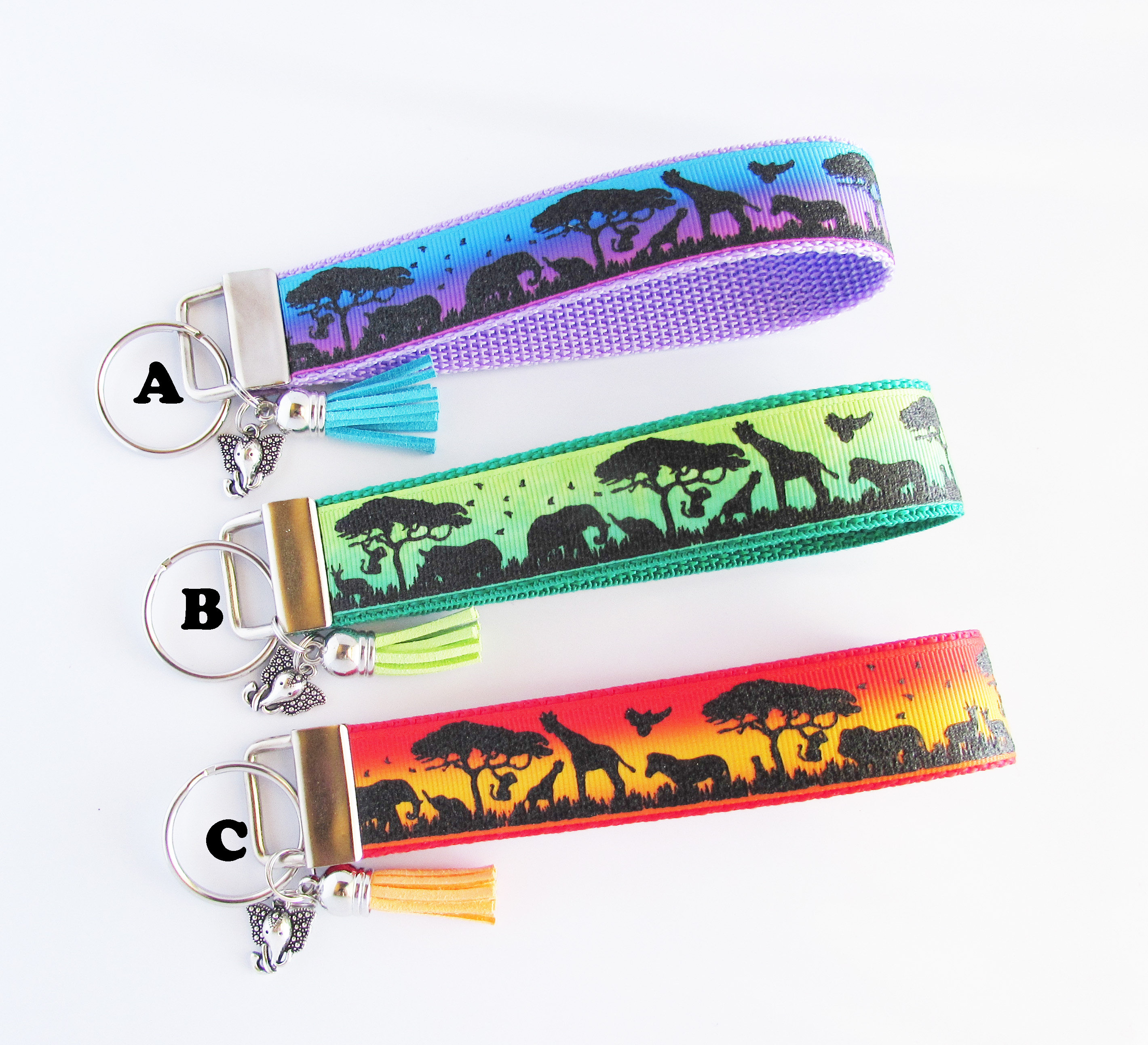 Safari Key Fob - Safari Animal Keychain - Safari Wristlet - Elephant ...