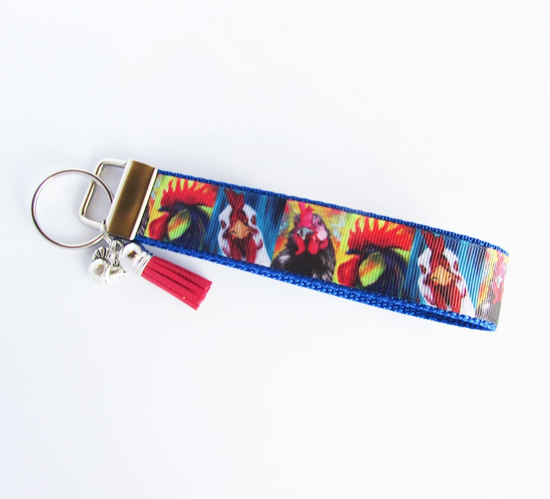 Rooster Key Fob - Rooster Keychain - Chicken Key Fob - Rooster Wristlet ...