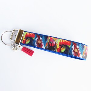Rooster Key Fob - Rooster Keychain - Chicken Key Fob - Rooster Wristlet ...